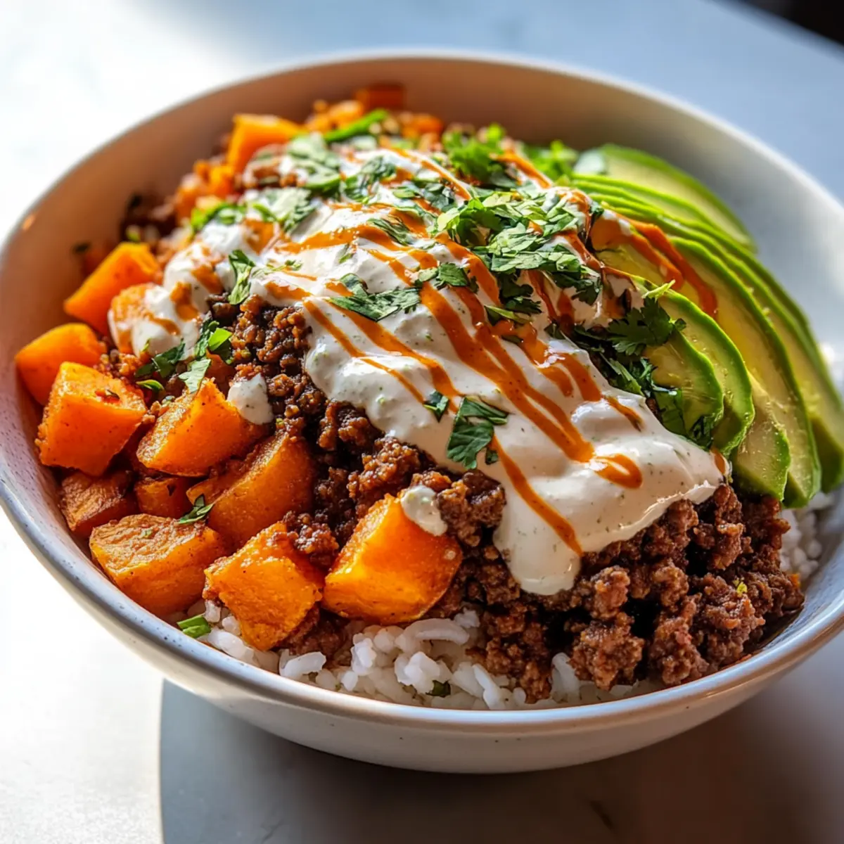 Irresistible Ground Beef Sweet Potato Taco Bowl Recipe