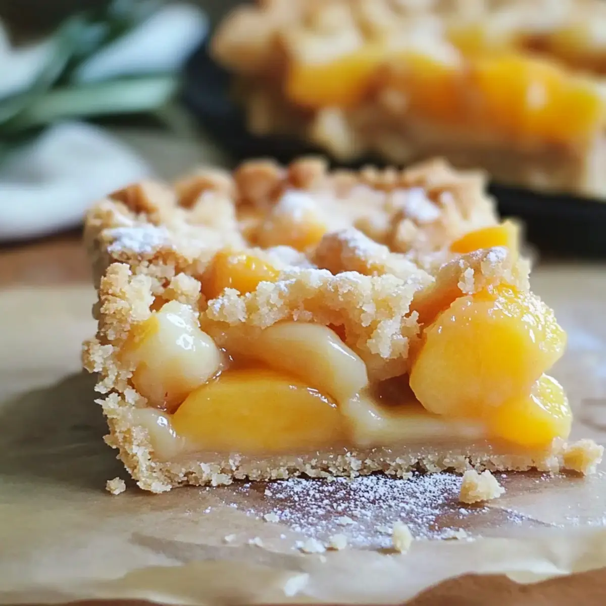 Irresistibly Sweet Peach Pie Bars with a Crumbly Crust